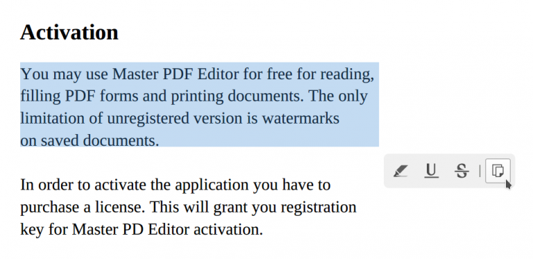 Edit text in PDF documents