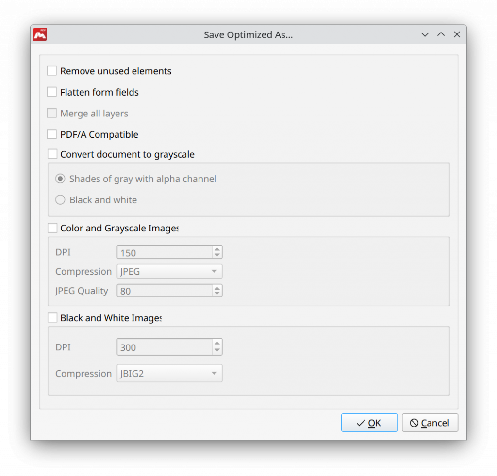 Optimization of PDF documents