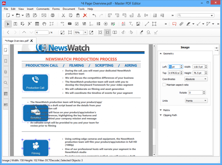 Editing PDF Objects in Master PDF Editor