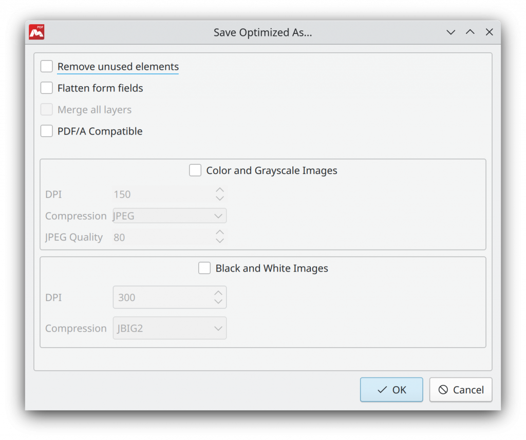 Optimization of PDF documents