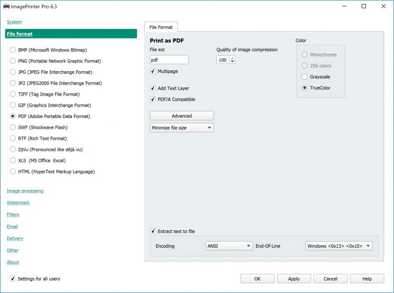 ImagePrinter Pro v6.3, Convert PDF and other office documents intro various formats.
