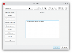 Create and verify a digital signature in a PDF document.