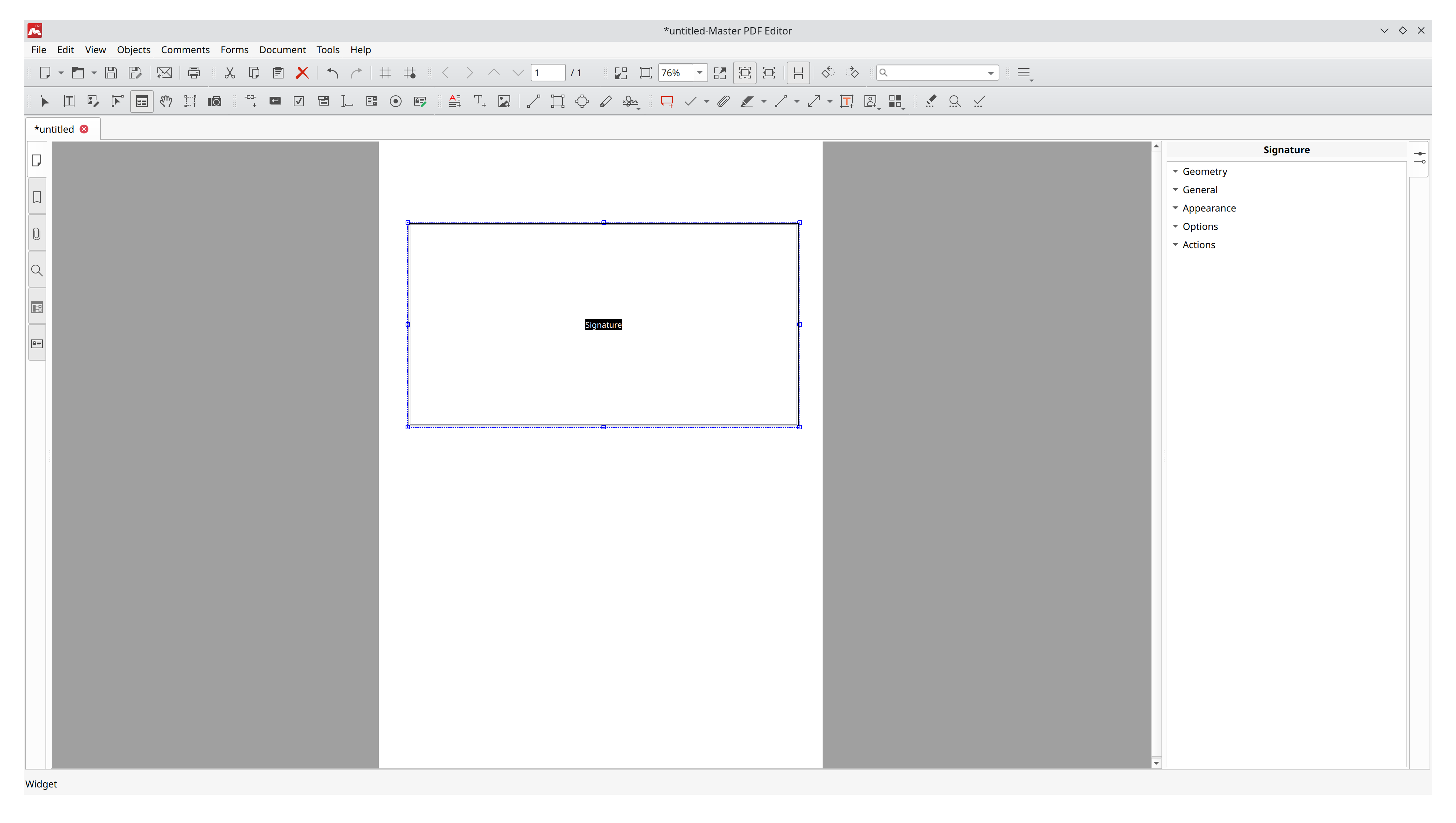 Create and verify a digital signature in a PDF document.