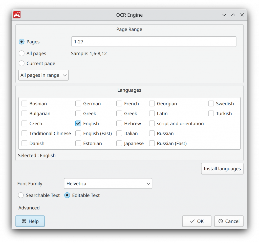 OCR | Optical character recognition in PDF documents