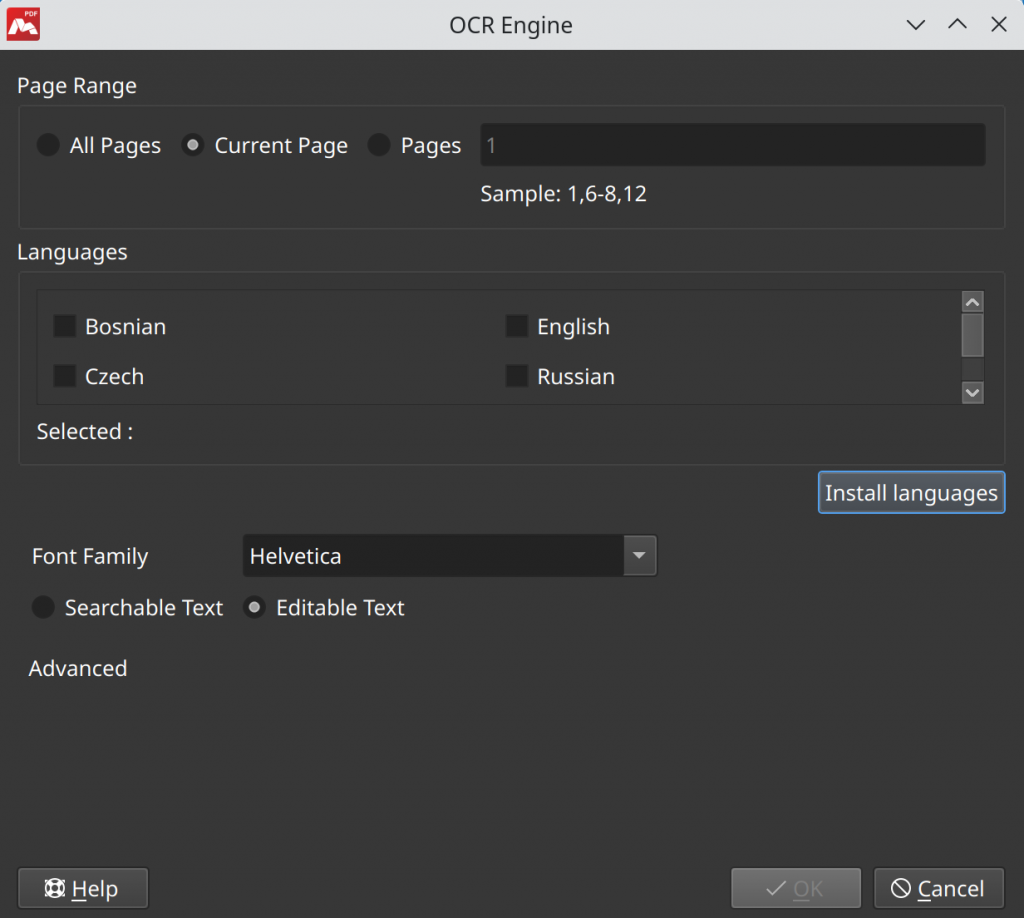 OCR | Optical character recognition in PDF documents