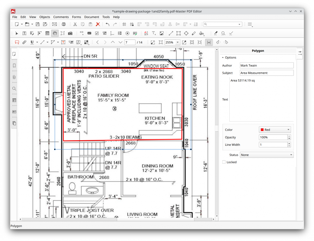 Measurement tools. PDF Files Commenting.