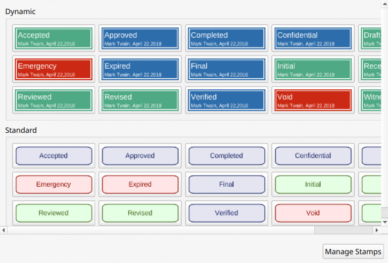Create and edit Stamp in PDF documents
