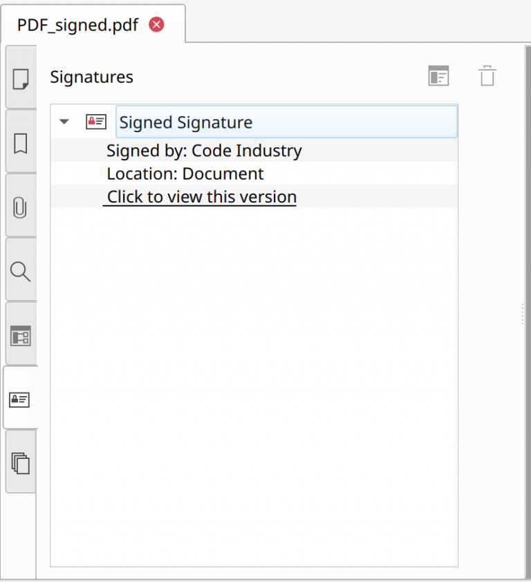 Adding invisible signature to the document