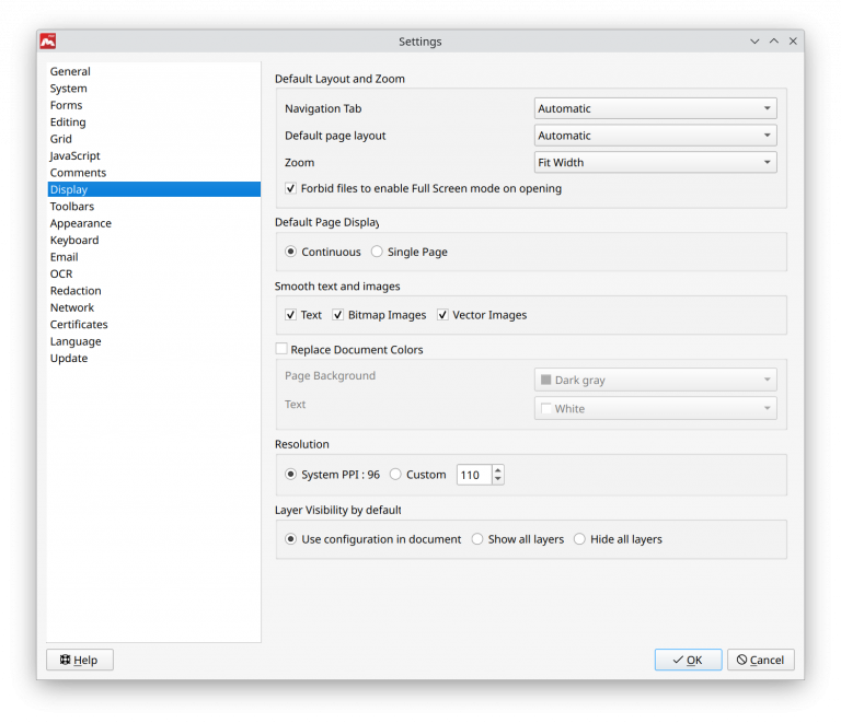 Preferences - Display
